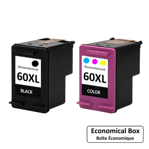 Remanufactured HP 60XL Black and Color Ink Cartridge Combo High Yield ...