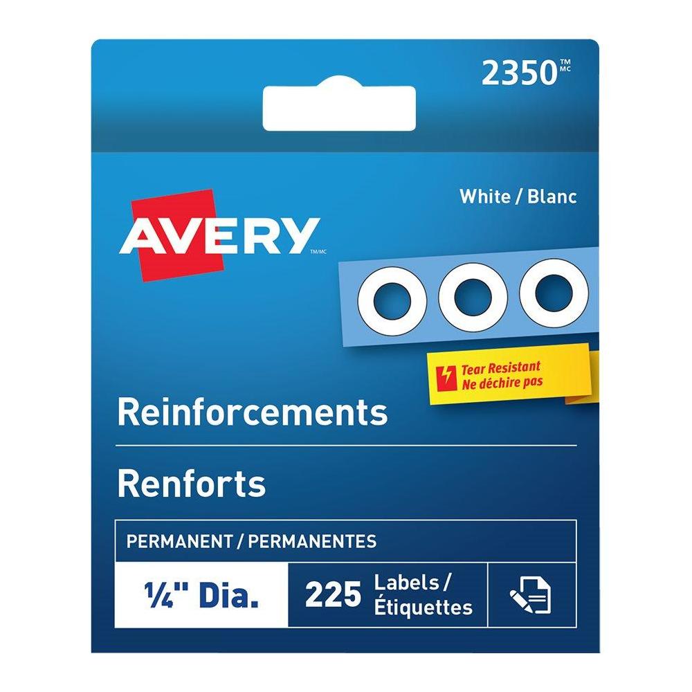 Avery® 2350 Self-Adhesive Reinforcement Labels, Sheets, 225 / 250 ...