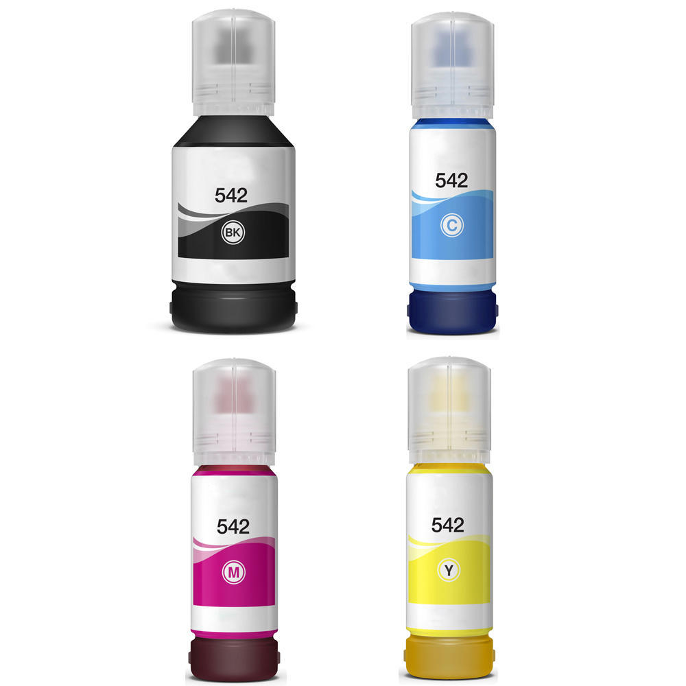 Epson T542 Compatible Ink EcoTank Bottle Combo Extra High Yield BK/C/M/Y