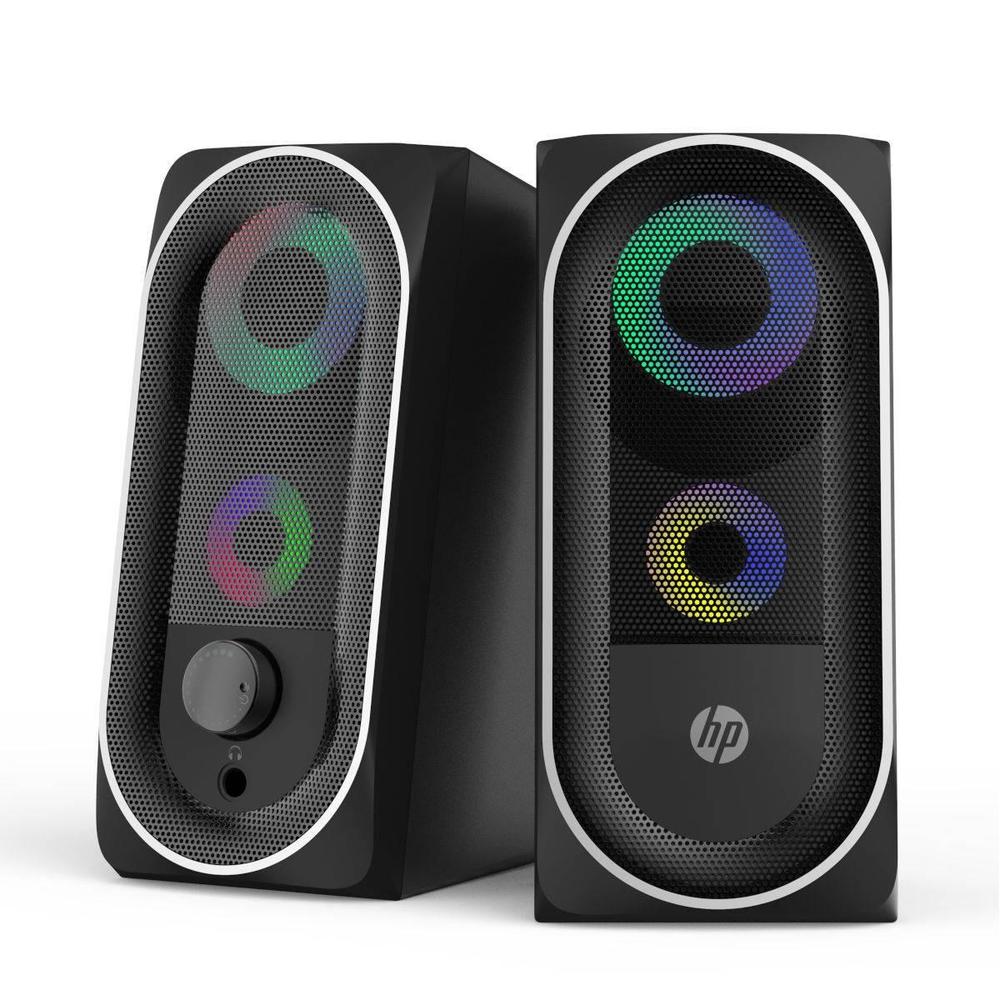 HP 2.0 Stereo Gaming Speaker with RGB Backlight, 3.5 mm jack for audio