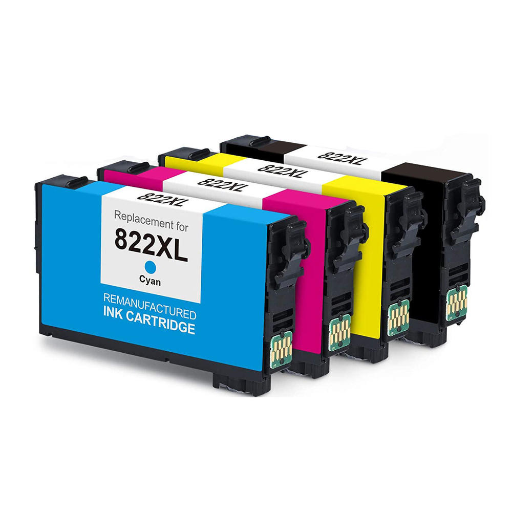 Epson T822XL Remanufactured Ink Cartridge Combo High Yield BK C M Y epson-t822xl-remanufactured-ink-cartridge-combo-high-yield-bk-c-m-y