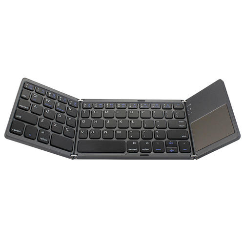 Slim Foldable Bluetooth Keyboard with Touchpad, Black