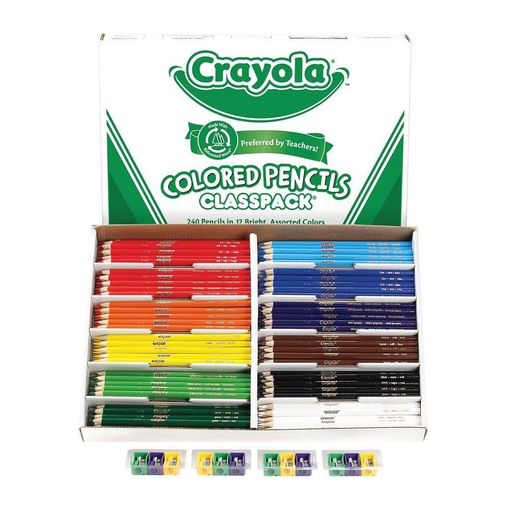 Crayola Classpack® Crayons de couleur, 240 crayons en 12 couleurs vives ...