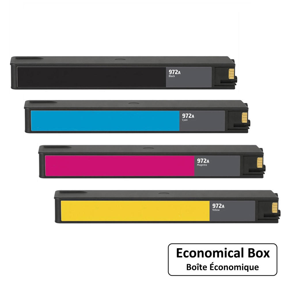 Remanufactured HP 972A PageWide Ink Cartridge Combo BK/C/M/Y ...