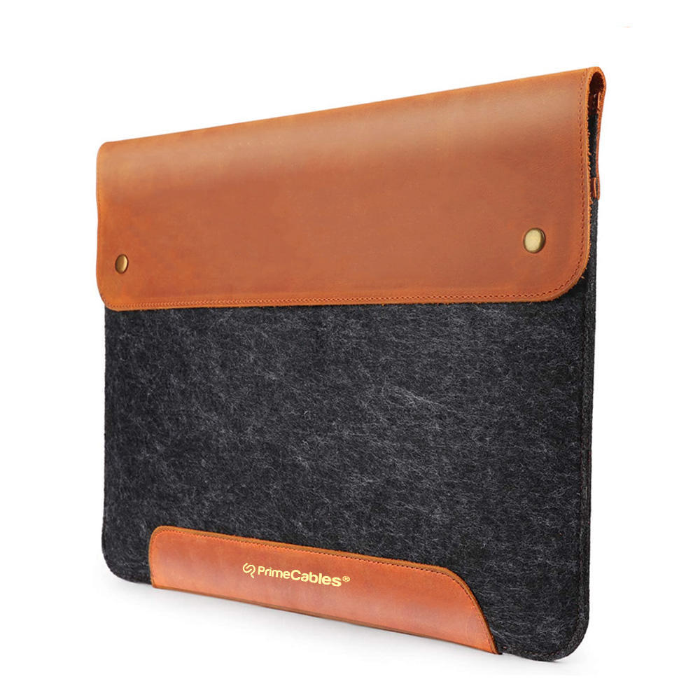 Genuine Leather and Fleece Laptop Bag Sleeve Slim and Easy to Take ...