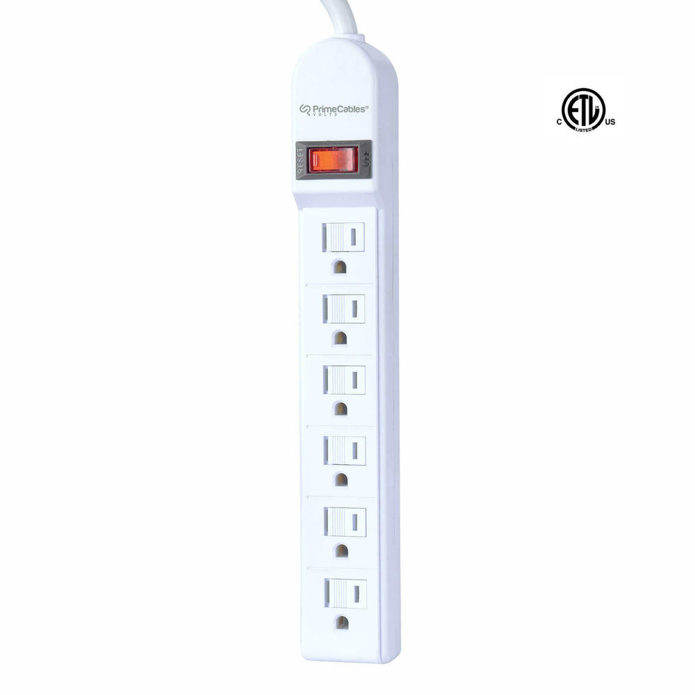 6-Outlet Power Strip with Safe Lock, 3Ft 14AWG Cord, ETL Certificated ...