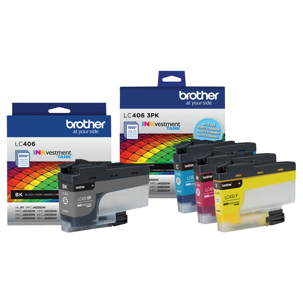 Brother LC406 Original Ink Cartridge Combo BK/C/M/Y