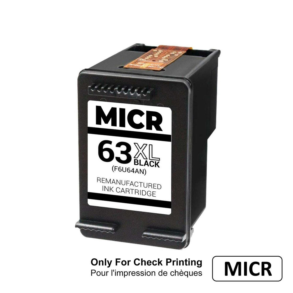 Remanufactured HP 63XL F6U64AN MICR Black Ink Cartridge High Yield ...