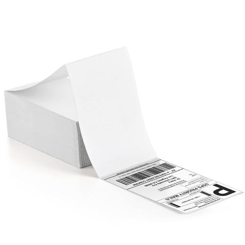 4" x 6" Fanfold Direct Thermal Shipping Labels, Black on White, 500 ...