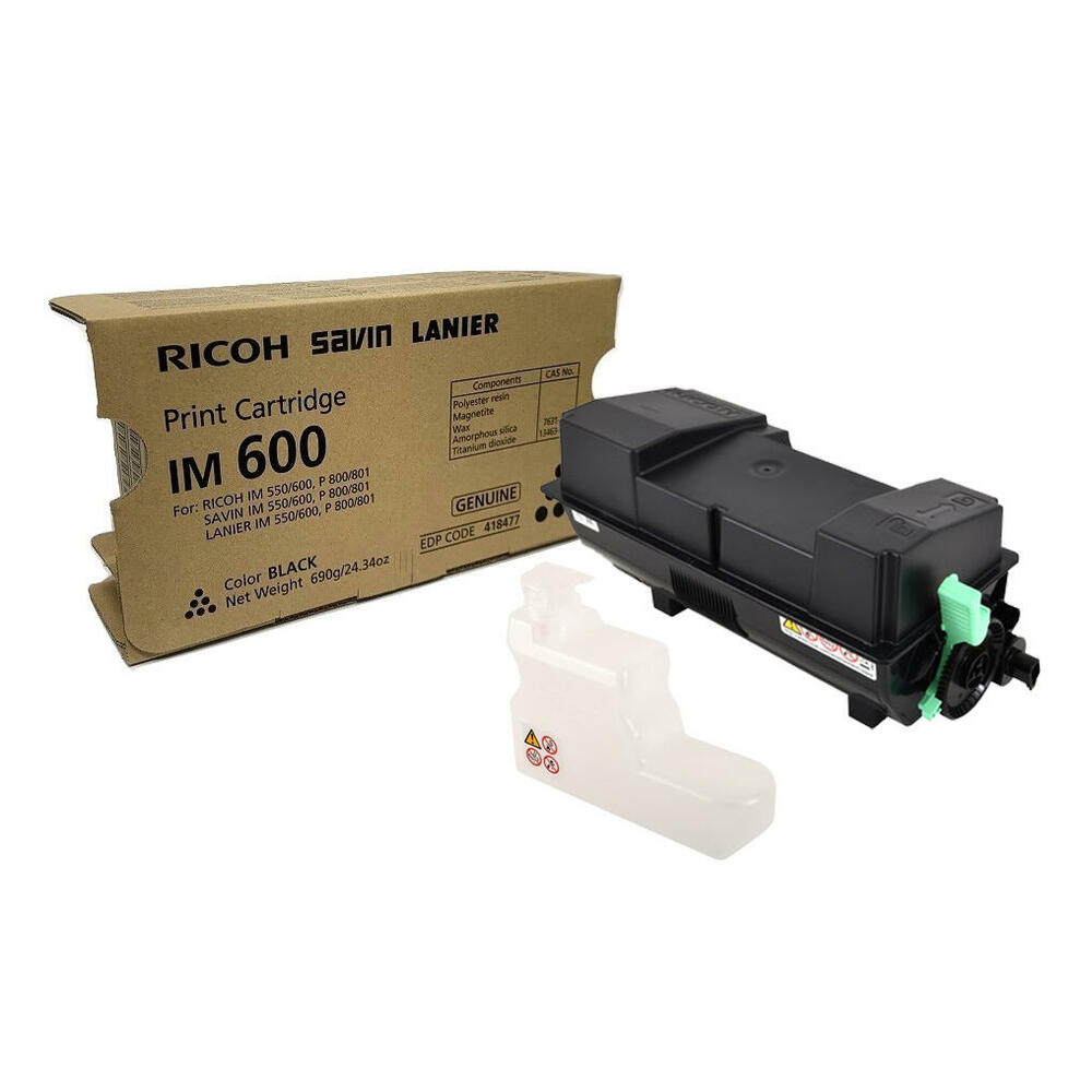 Ricoh 418477 IM 600 Original Black Toner Cartridge - Waste Toner Box ...
