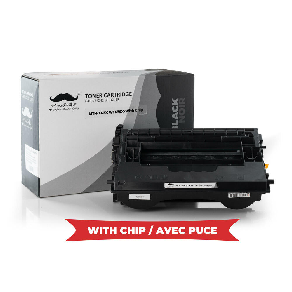 HP 147X (W1470) Black Compatible Toner Cartridge - Moustache