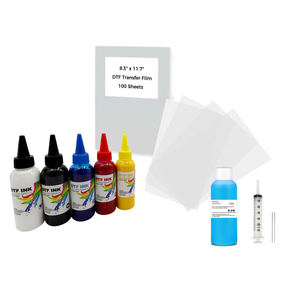 100ML Premium DTF Direct to Film Refill Ink Combo with A4 DTF Transfer ...