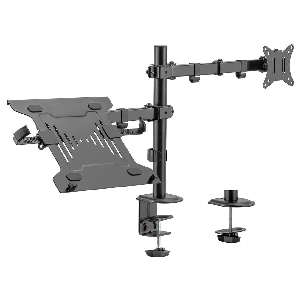 Monitor and Laptop Mount, Single Monitor Arm with Laptop Tray for 13 ...
