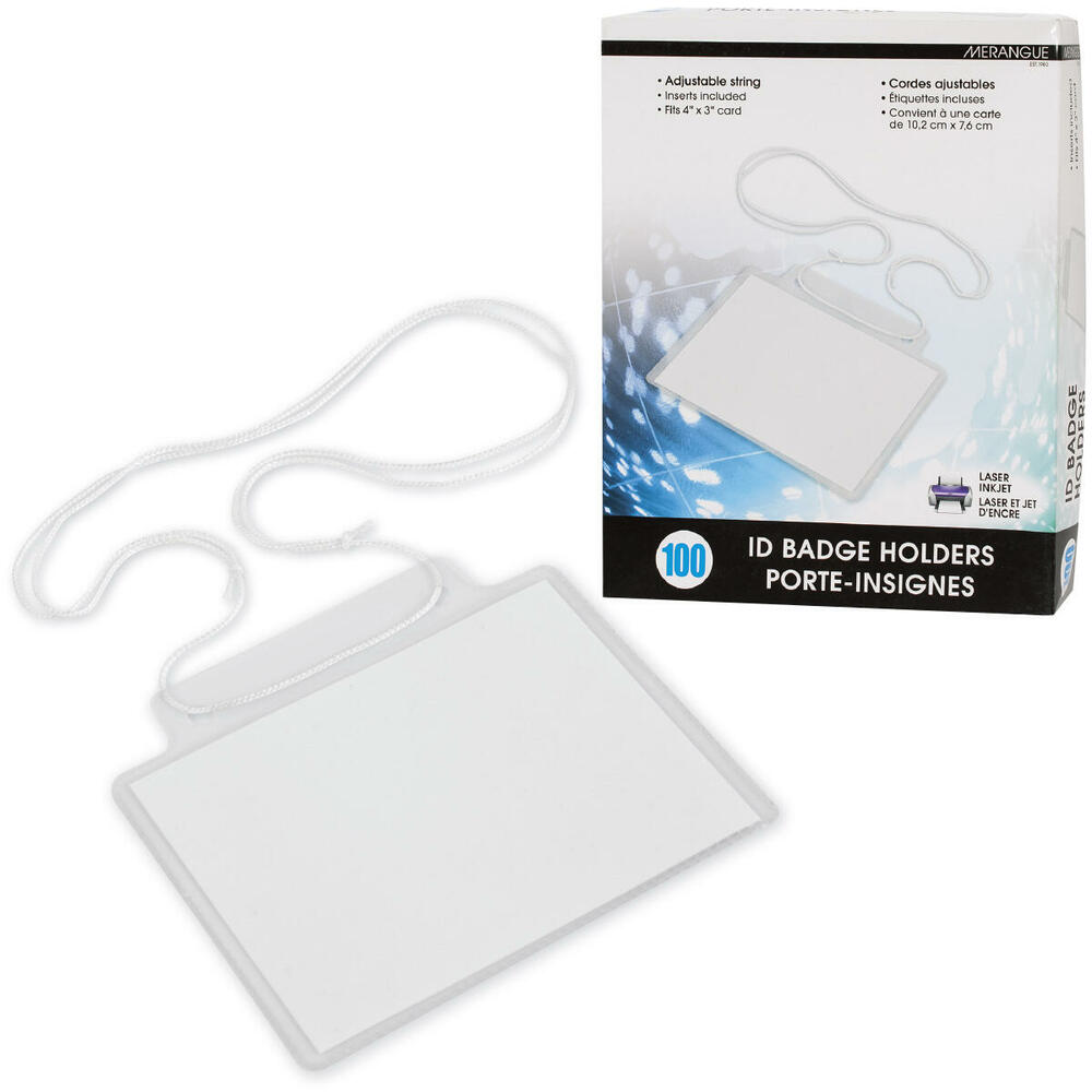 Merangue® Porte-insigne de poche avec support ficelle,paq./100, 4" x 3 ...
