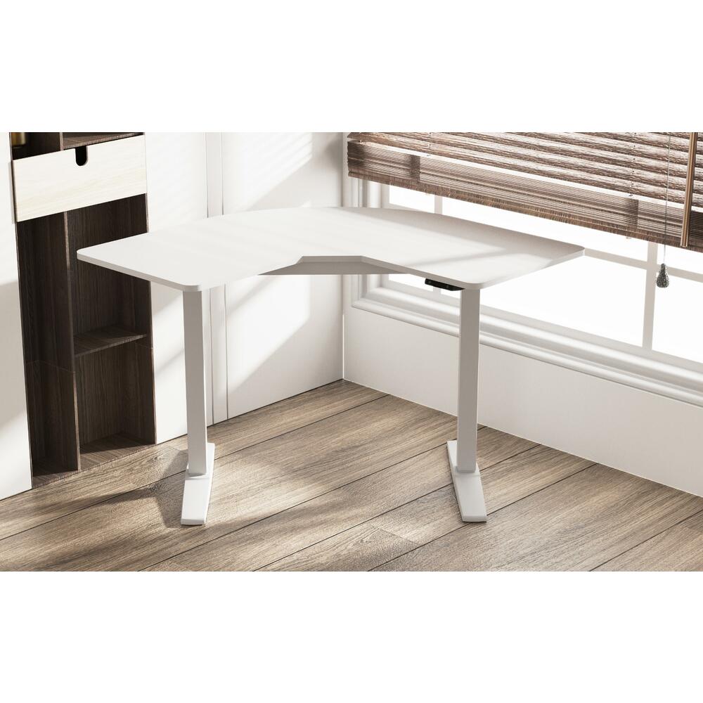 L-Shaped Electric Height Adjustable Standing Desk - PrimeCables