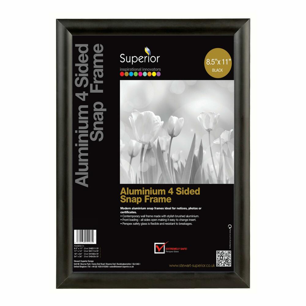 SECO® Front Load Easy Open Snap Poster/Picture Frame, 8.5 X 11″