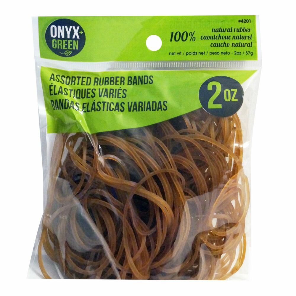 Onyx & Green® Eco-Friendly Rubber Bands, Assorted sizes