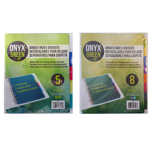 Onyx & Green® Eco-Friendly Binder Index Dividers Made from Oxo ...