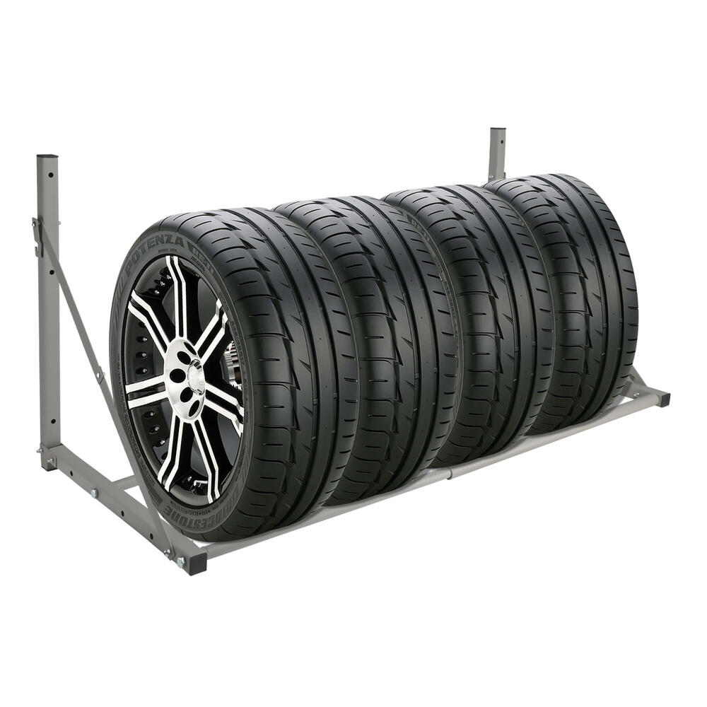 Foldable and Adjustable Wall Mount Garage Tire Storage Rack, 330lbs ...