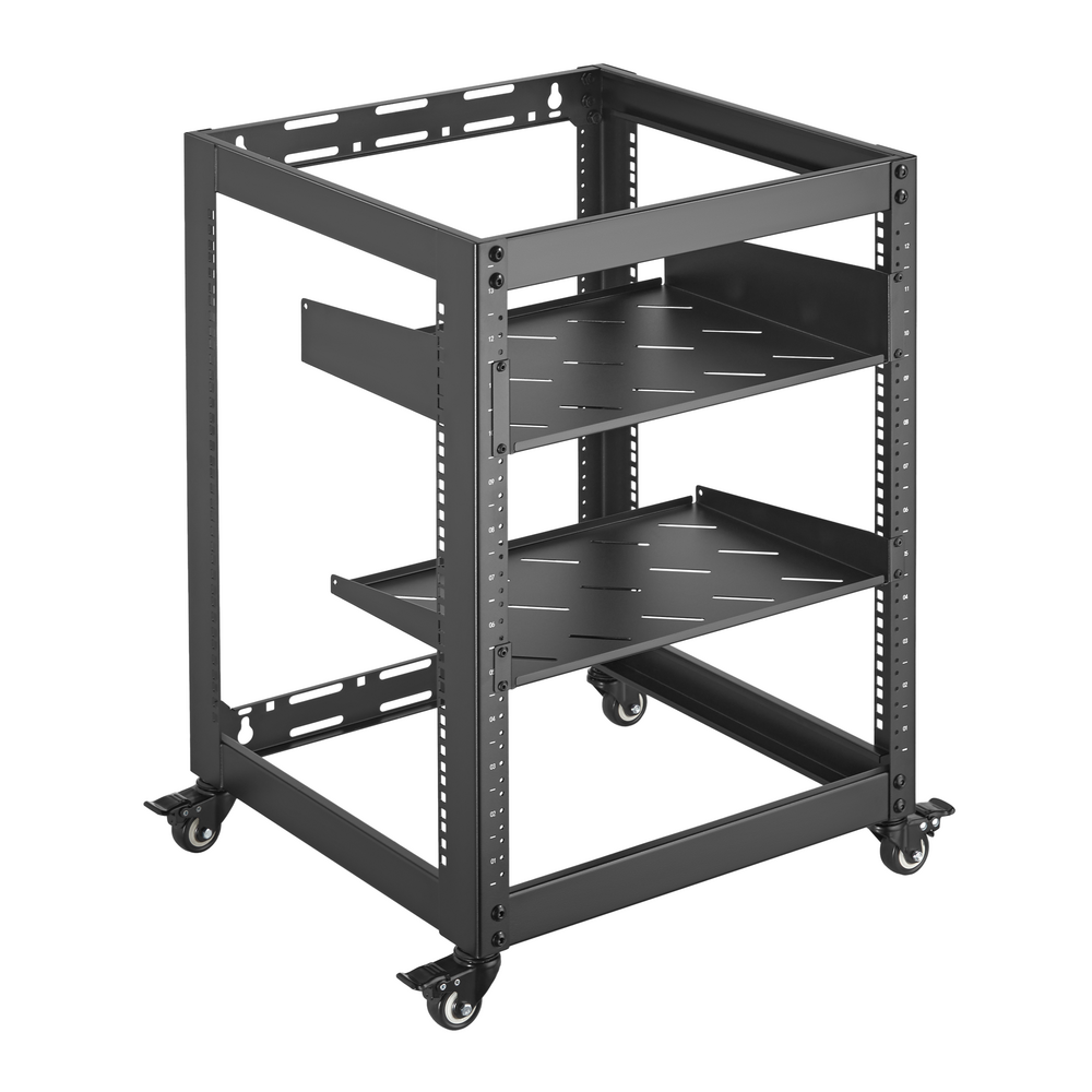 15U/12U Capacity Open Frame Server Rack with Wheels for 19" Networking ...