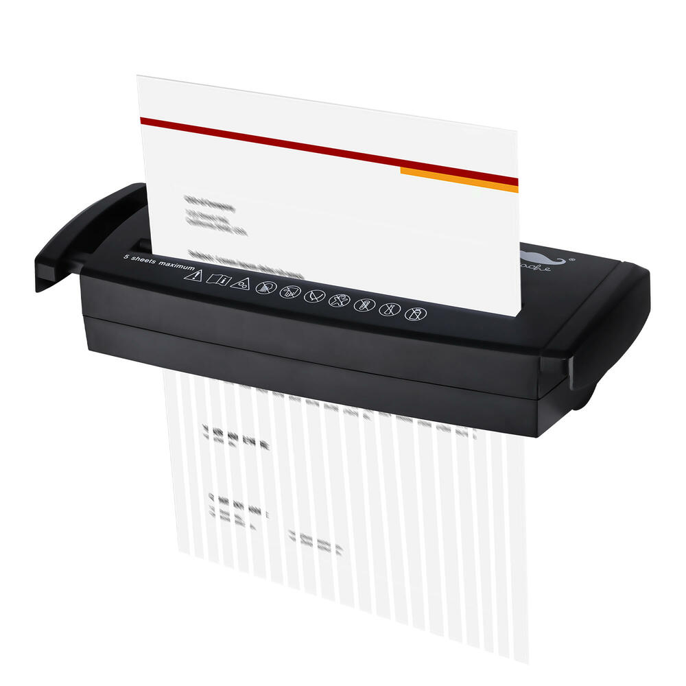 Portable Paper Shredder, 5-Sheet Strip Cut Shredder with Extendable Arm ...