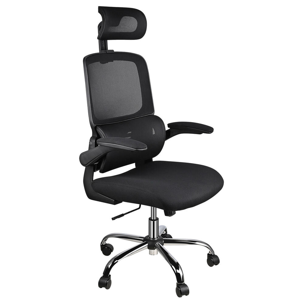 Ergonomic Chair with Lumbar Support, Flip-up Armrest & Headrest