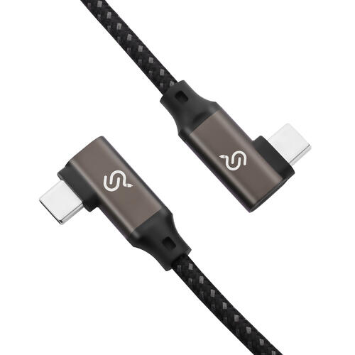 100W 90 Degree Right Angle USB C Fast Charging Nylon Braided Cable, 2M ...