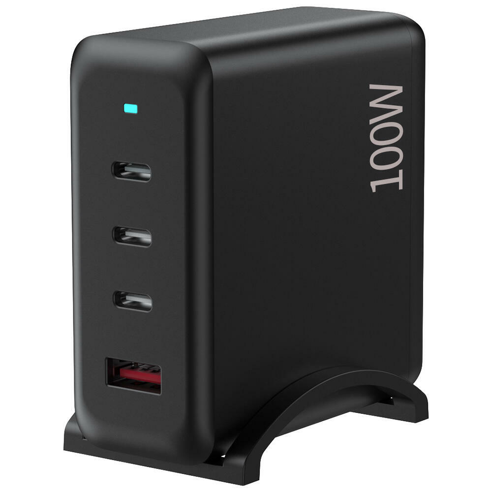 100W GaN 1A+3C USB Desktop Charger 4 Ports USB C Charging Station ...