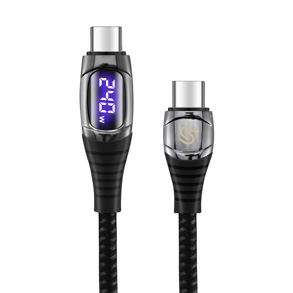 240W(EPR) Fast Charging USB C to USB C Cable with LED Display, Nylon ...