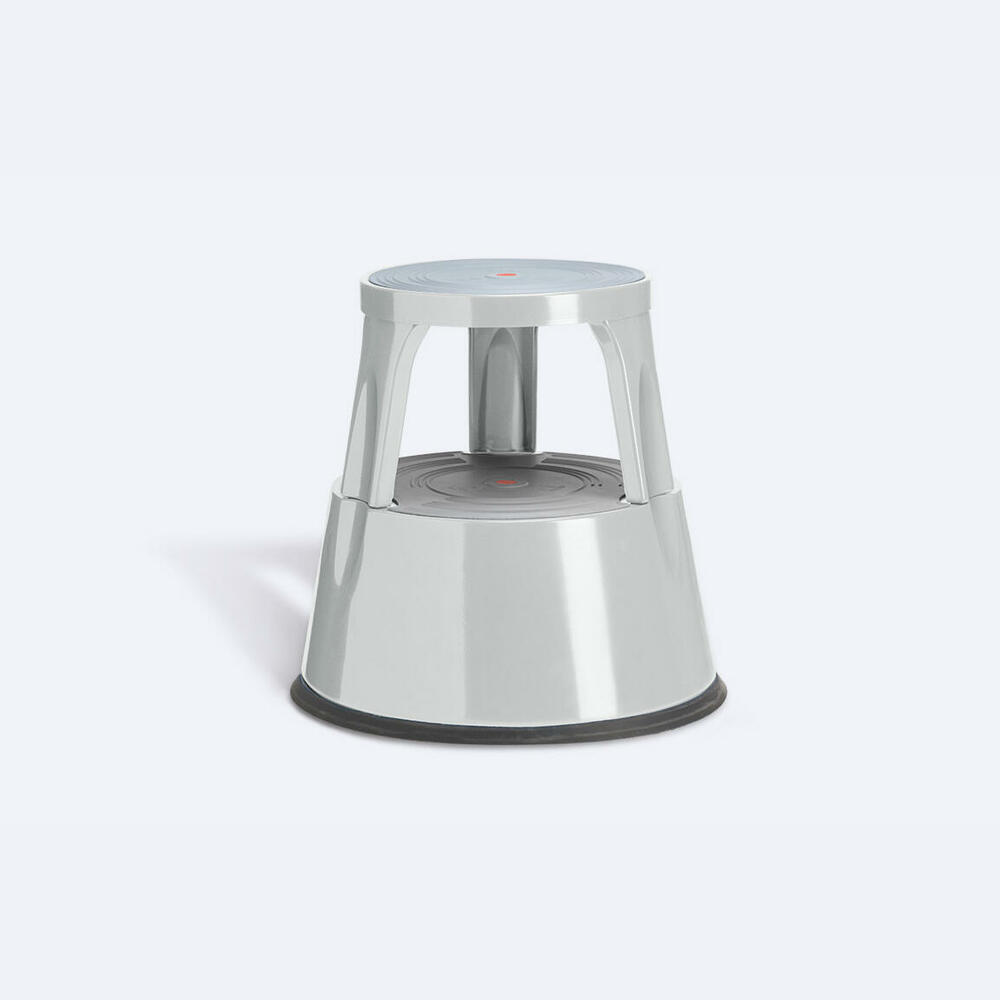 Metal Rolling Step Stool - Grey