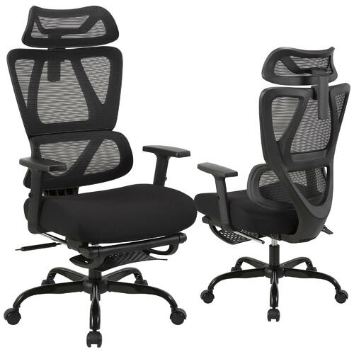 Ergonomic Mesh Office Chair with Footrest & Lumbar Support